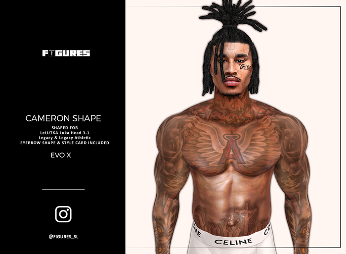 Second Life Marketplace - [FIGURES] - CAMERON SHAPE | LELUTKA LUKA 3.1 (EVO X)